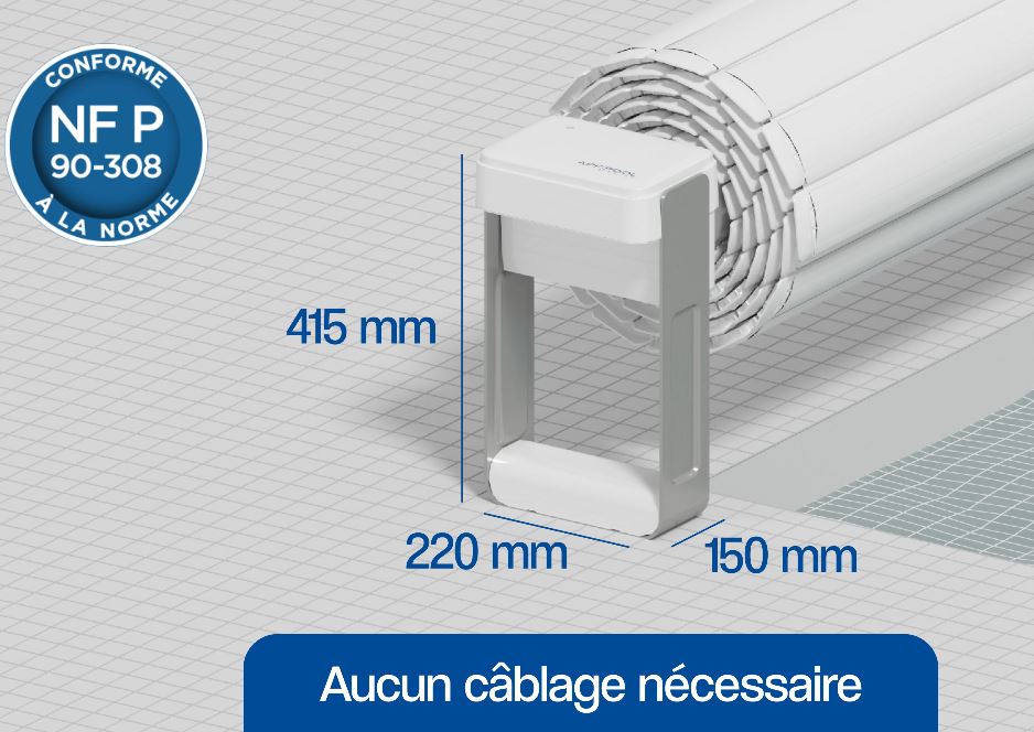 Volet piscine motorisé : Pool Swift avec IBOX sur batterie - Distripool